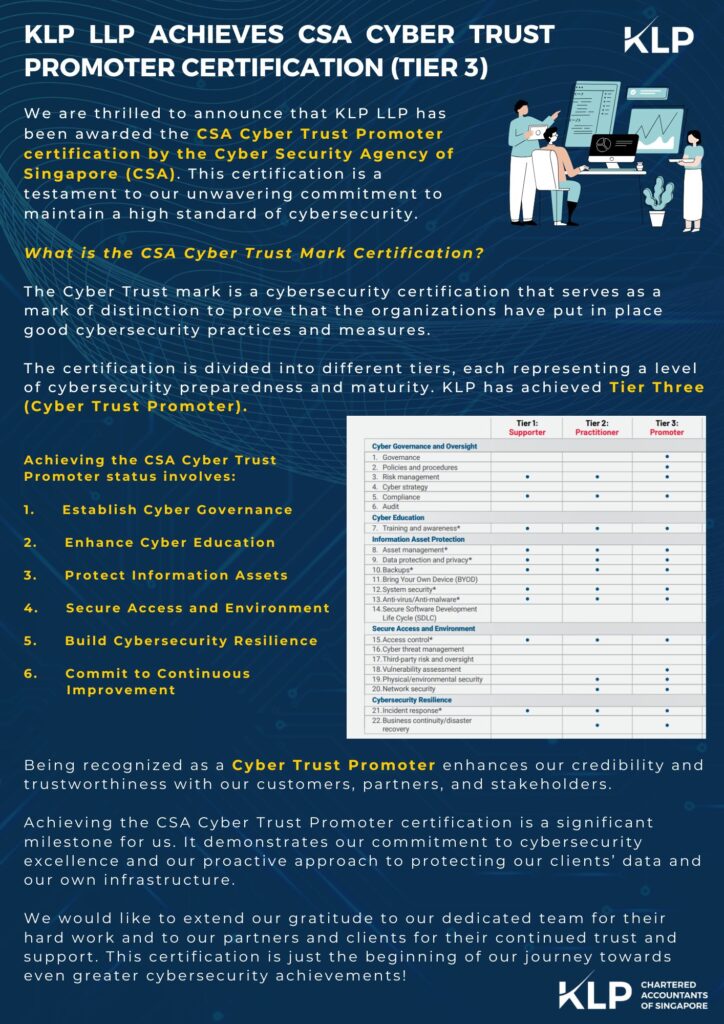 KLP LLP Chartered Accountants of Singapore – Your One-Stop Chartered Accounting Business Partner